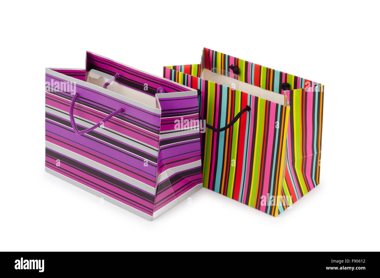 Shopping concept with bag on white Stock Photo - Alamy
