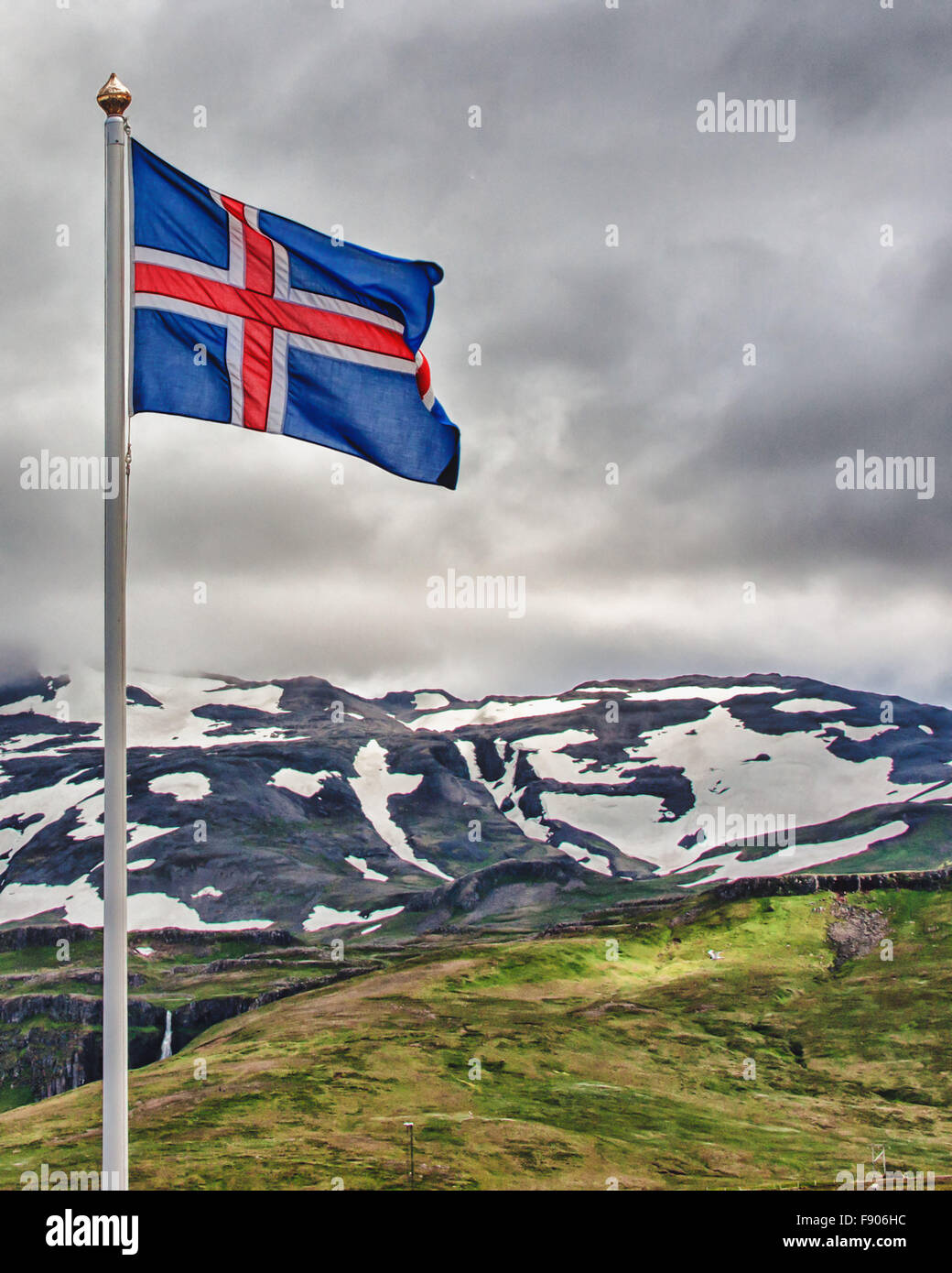 Iceland. 30th July, 2015. The flag of the republic of Iceland is sky ...