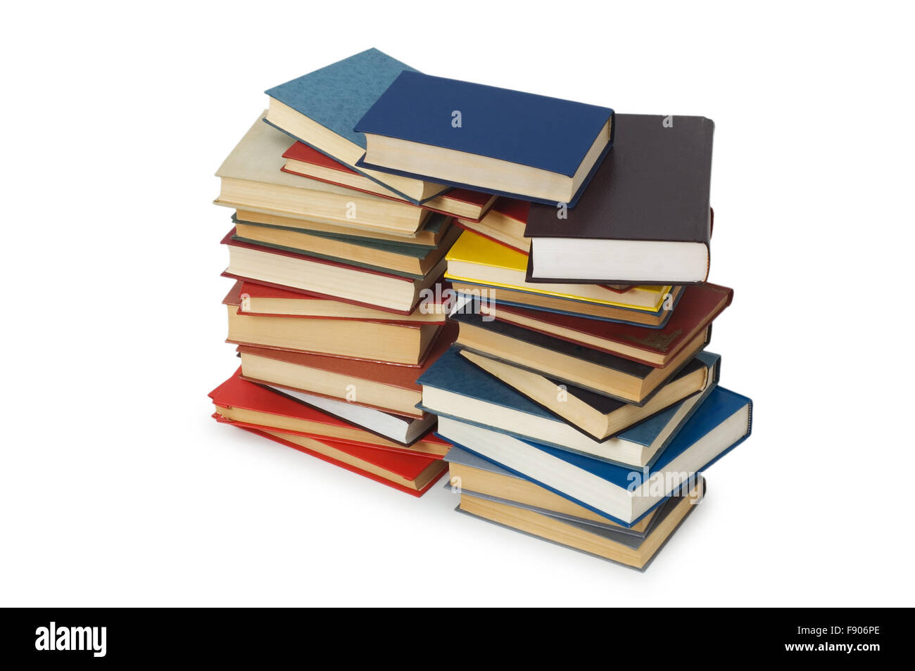 Stack of books isolated on the white background Stock Photo - Alamy
