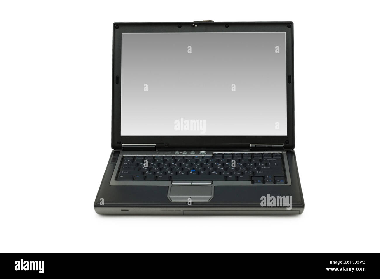 Silver laptop isolated on the white background Stock Photo - Alamy