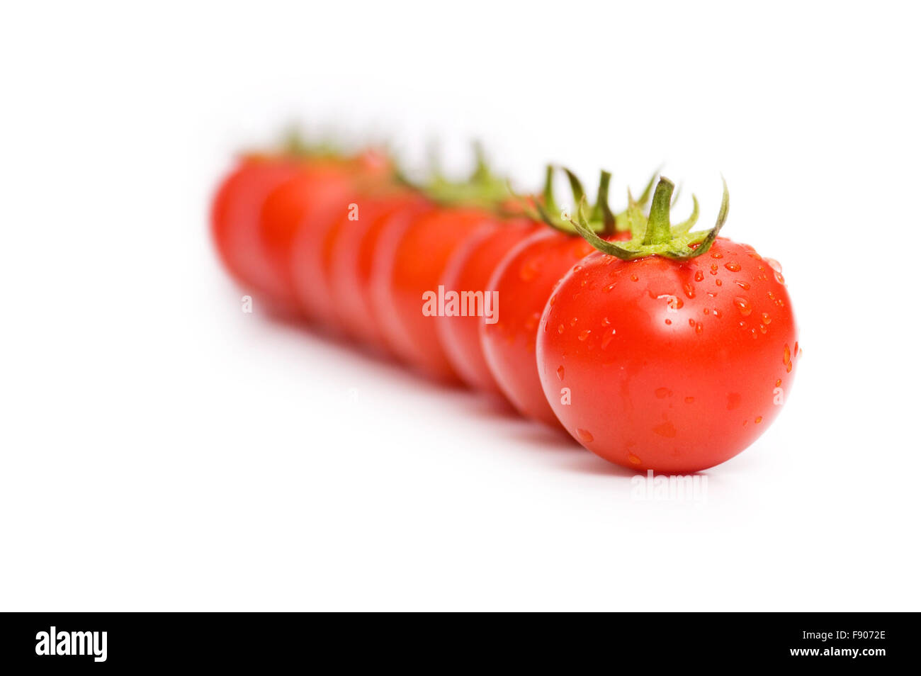 Row of tomatoes isolated on the white Stock Photo - Alamy