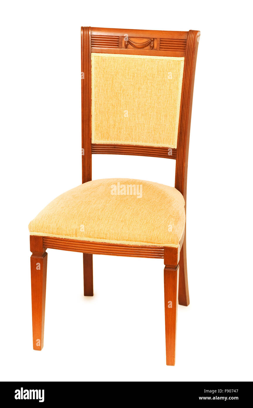 Wooden chair isolated on the white background Stock Photo - Alamy