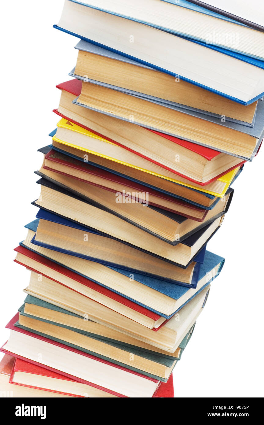 Stack of books isolated on the white background Stock Photo - Alamy