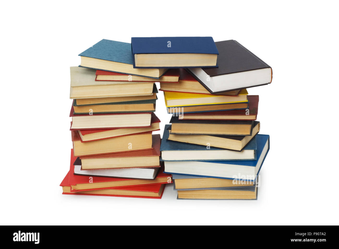 Stack of books isolated on the white background Stock Photo - Alamy