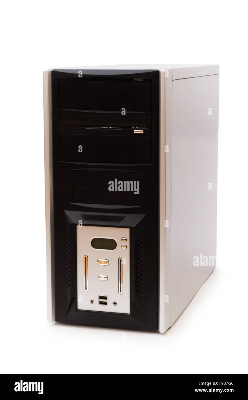 Table-top computer case isolated on the white Stock Photo - Alamy