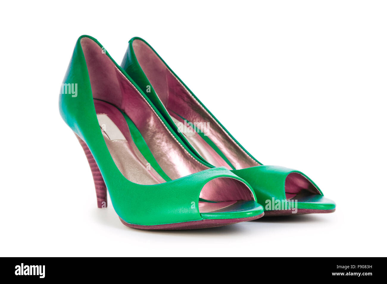 Green Female shoes in fashion concept Stock Photo - Alamy