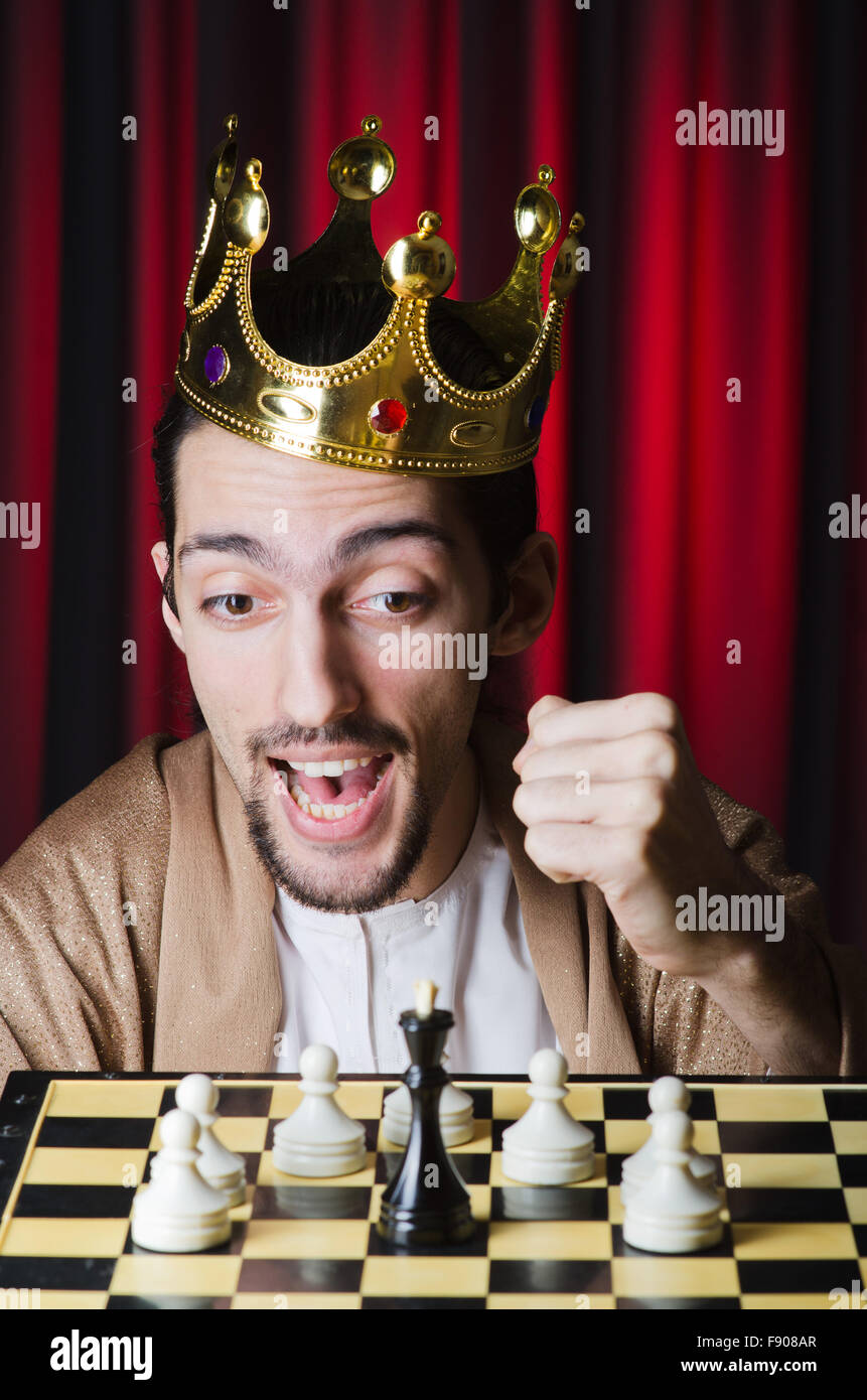 Chess player playing his game Stock Photo - Alamy