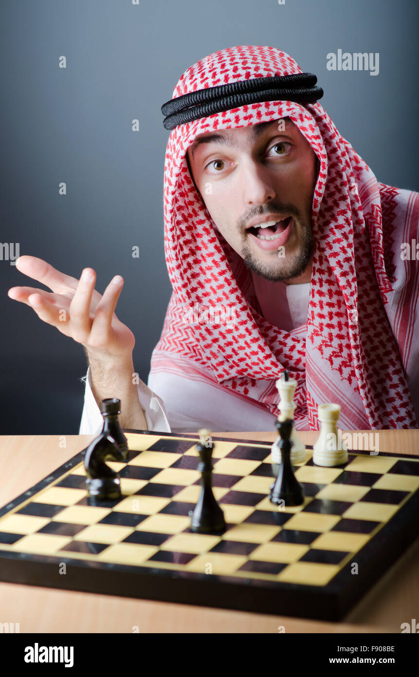 Chess player playing his game Stock Photo - Alamy