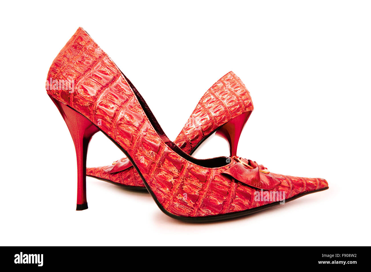 Red female shoes in fashion concept Stock Photo - Alamy