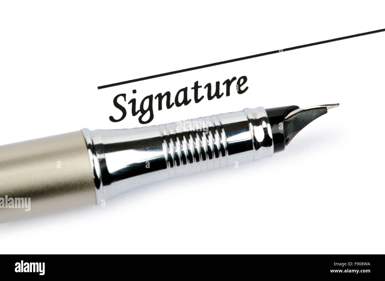 Pen and signature isolated on white Stock Photo - Alamy