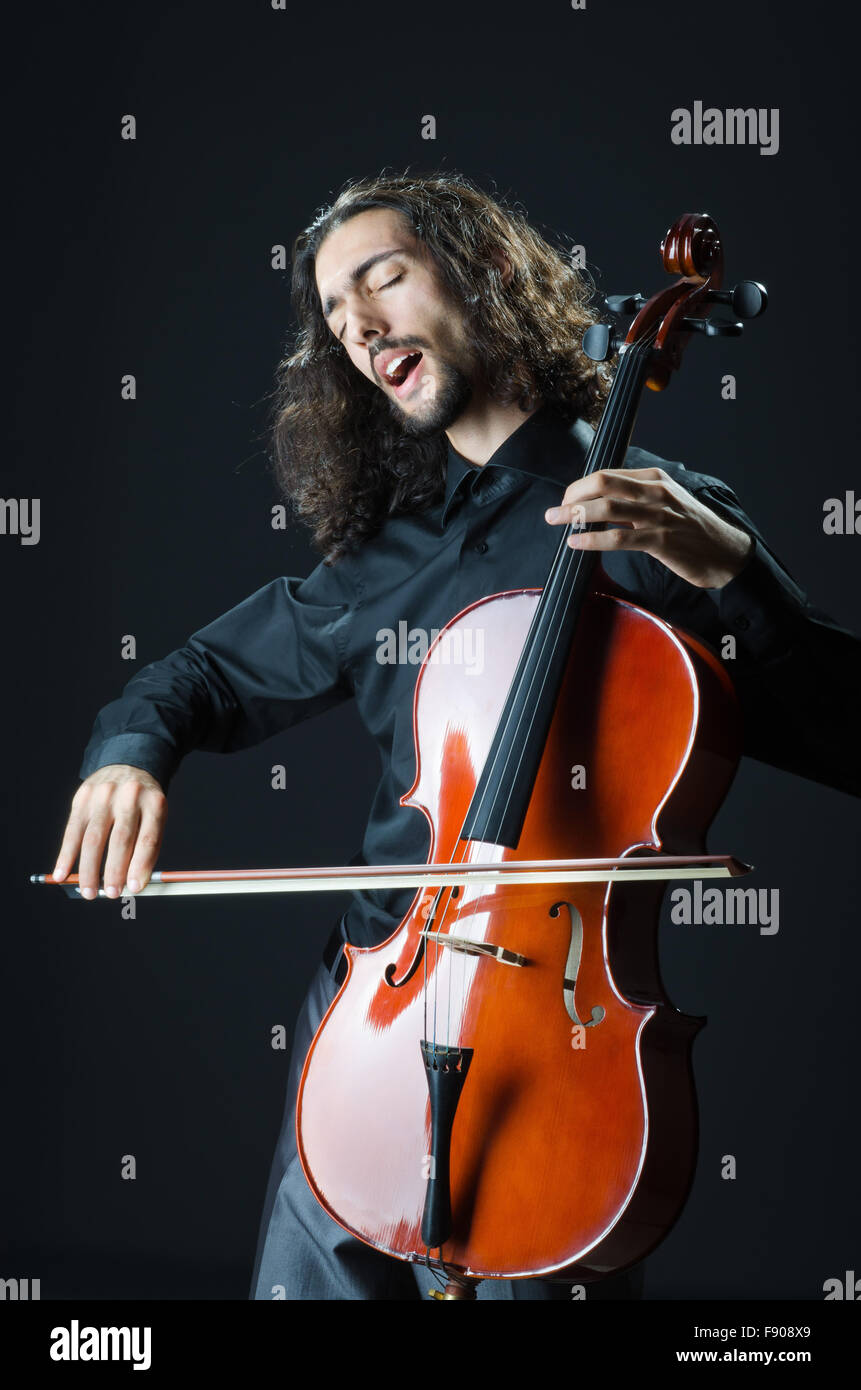 Man playing the cello Stock Photo - Alamy