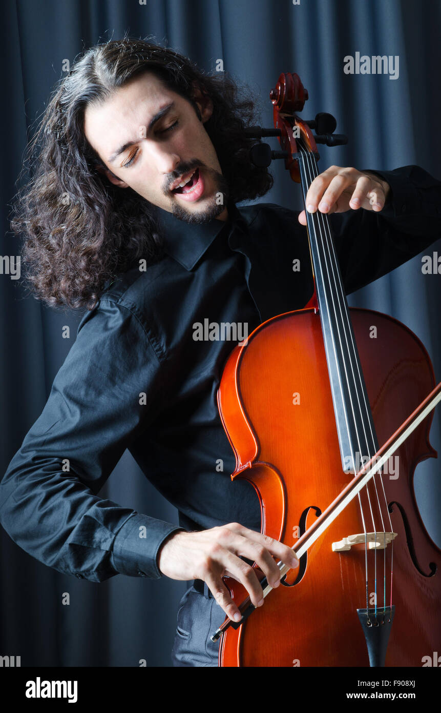 Man playing the cello Stock Photo - Alamy