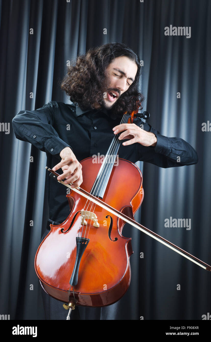 Man playing the cello Stock Photo - Alamy