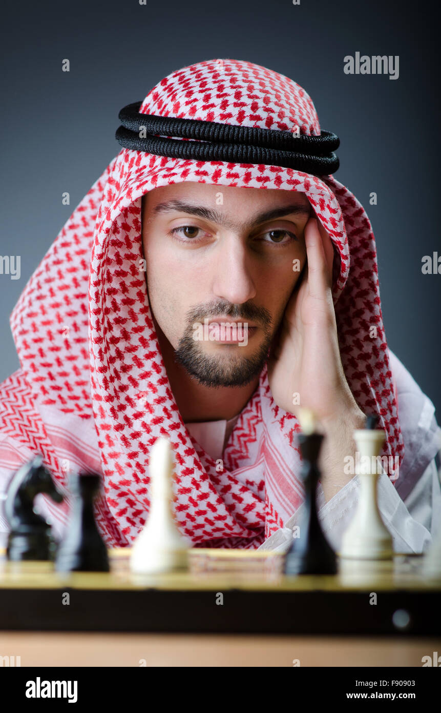 Chess player playing his game Stock Photo - Alamy