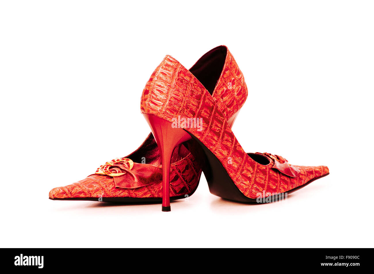Red female shoes in fashion concept Stock Photo - Alamy