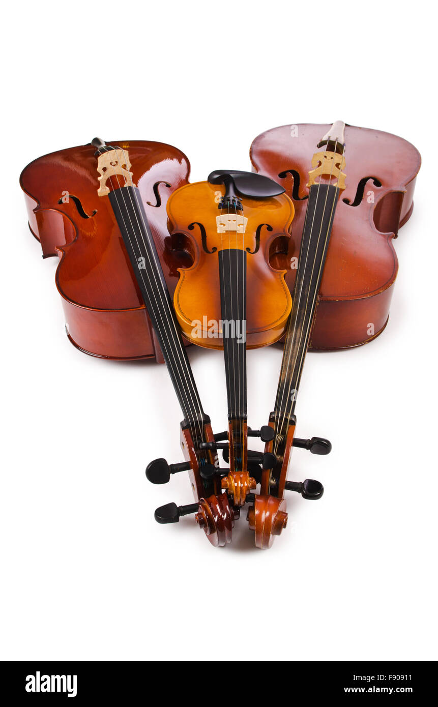 Musical instruments isolated on white Stock Photo - Alamy
