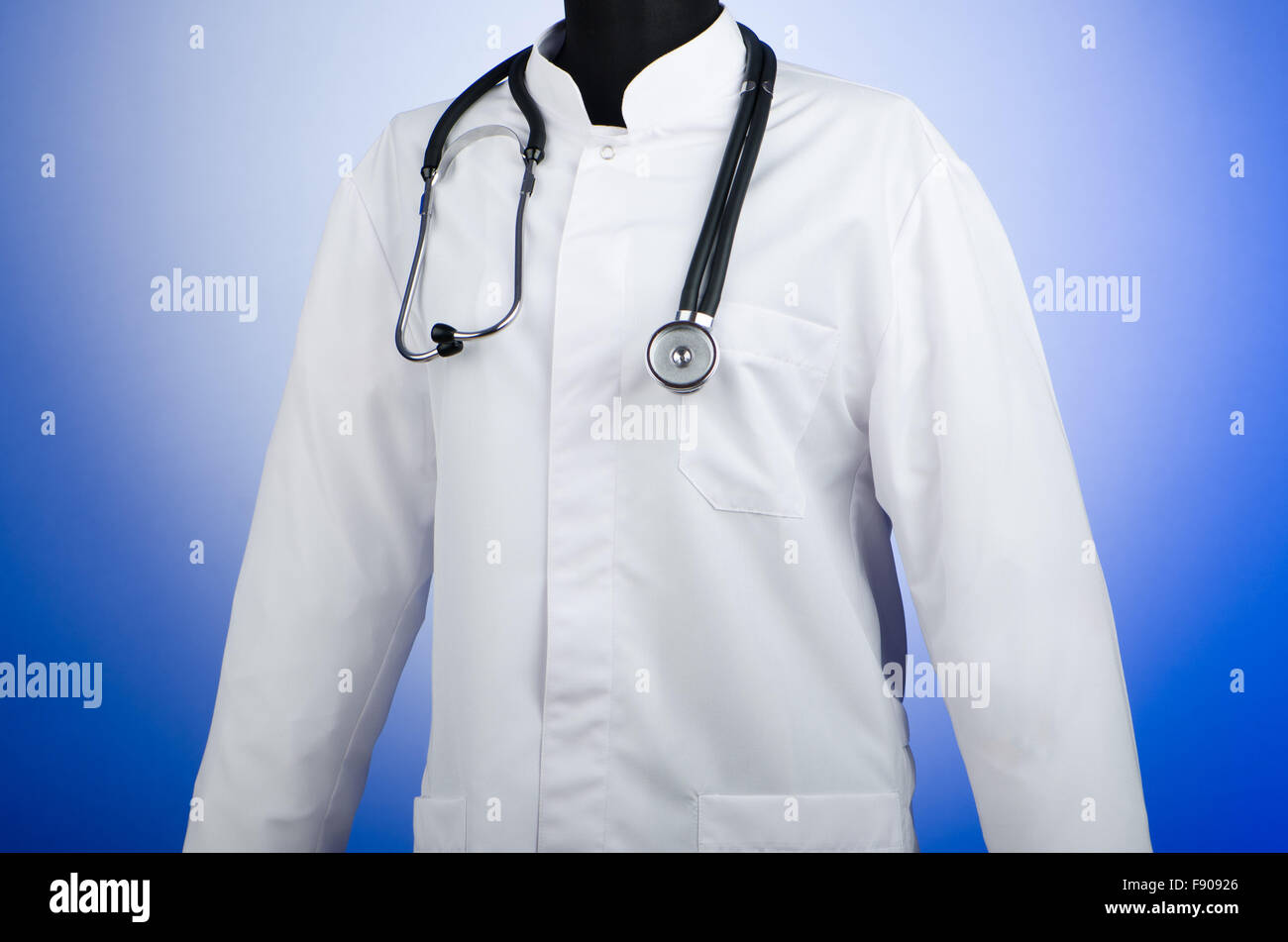 Doctor coat with the stethoscope Stock Photo - Alamy
