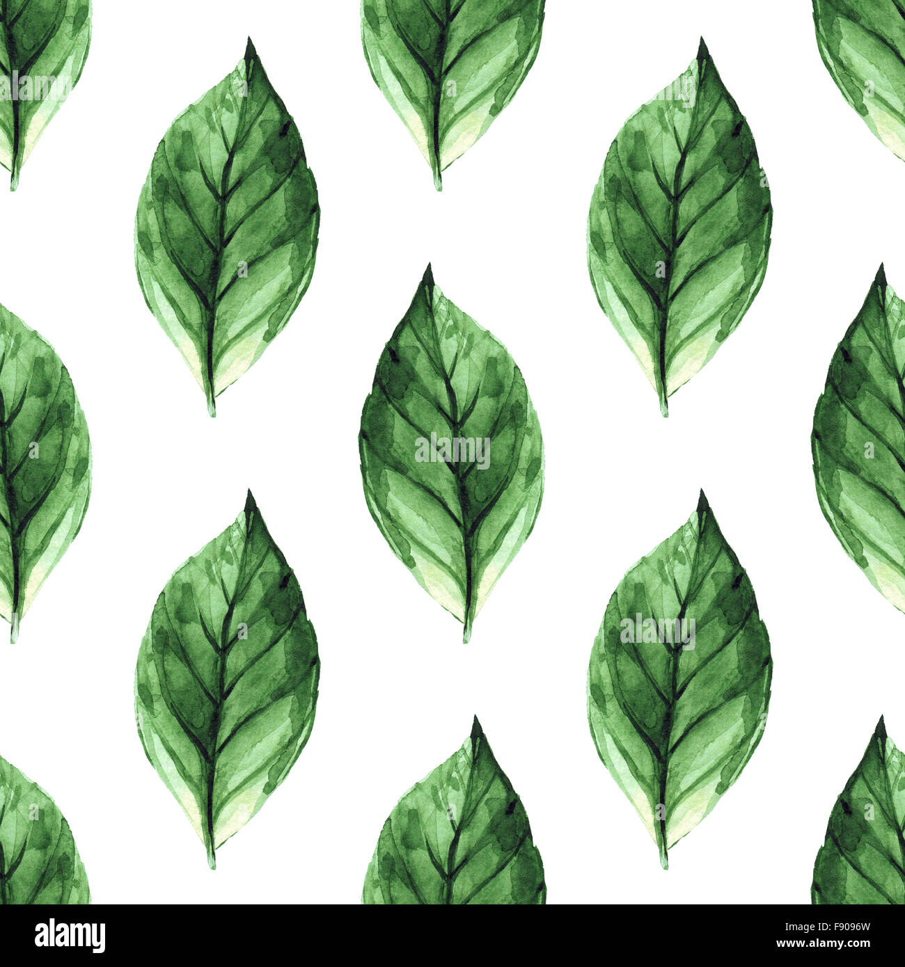 Watercolor leaves pattern Stock Photo - Alamy