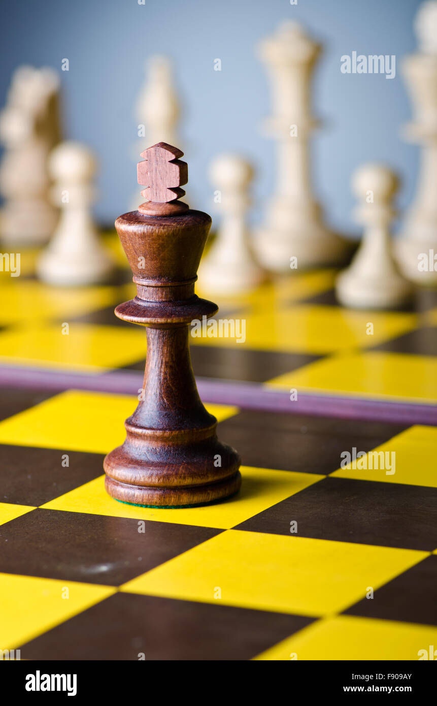 Concept of chess game with pieces Stock Photo - Alamy