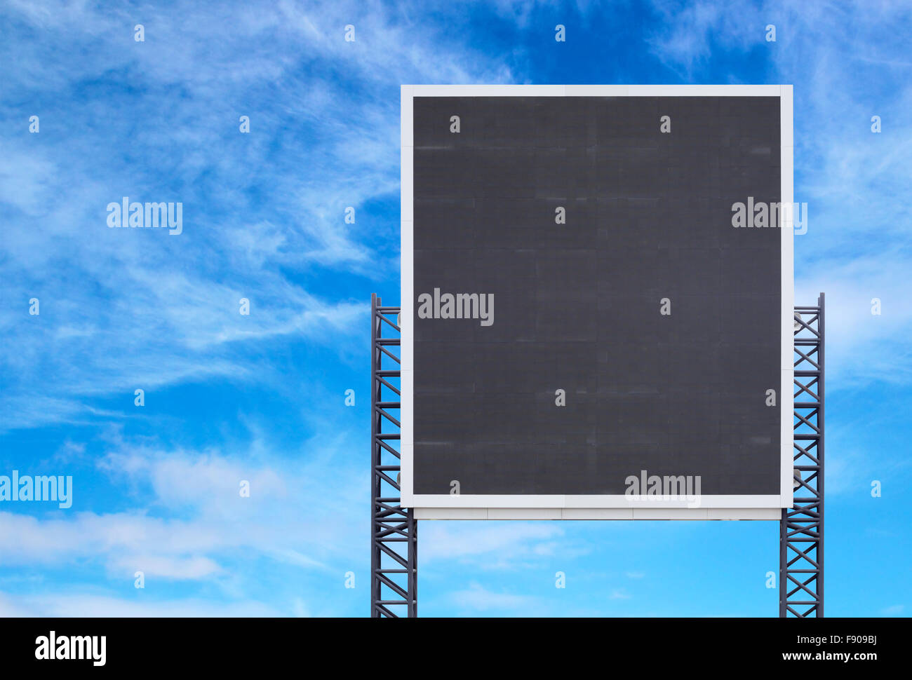 large sign board with blue sky background Stock Photo - Alamy