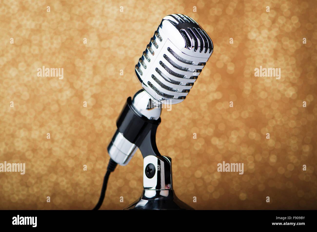 Old vintage microphone on background Stock Photo - Alamy