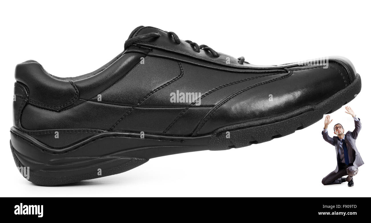 Woman domination concept with shoes and man Stock Photo - Alamy