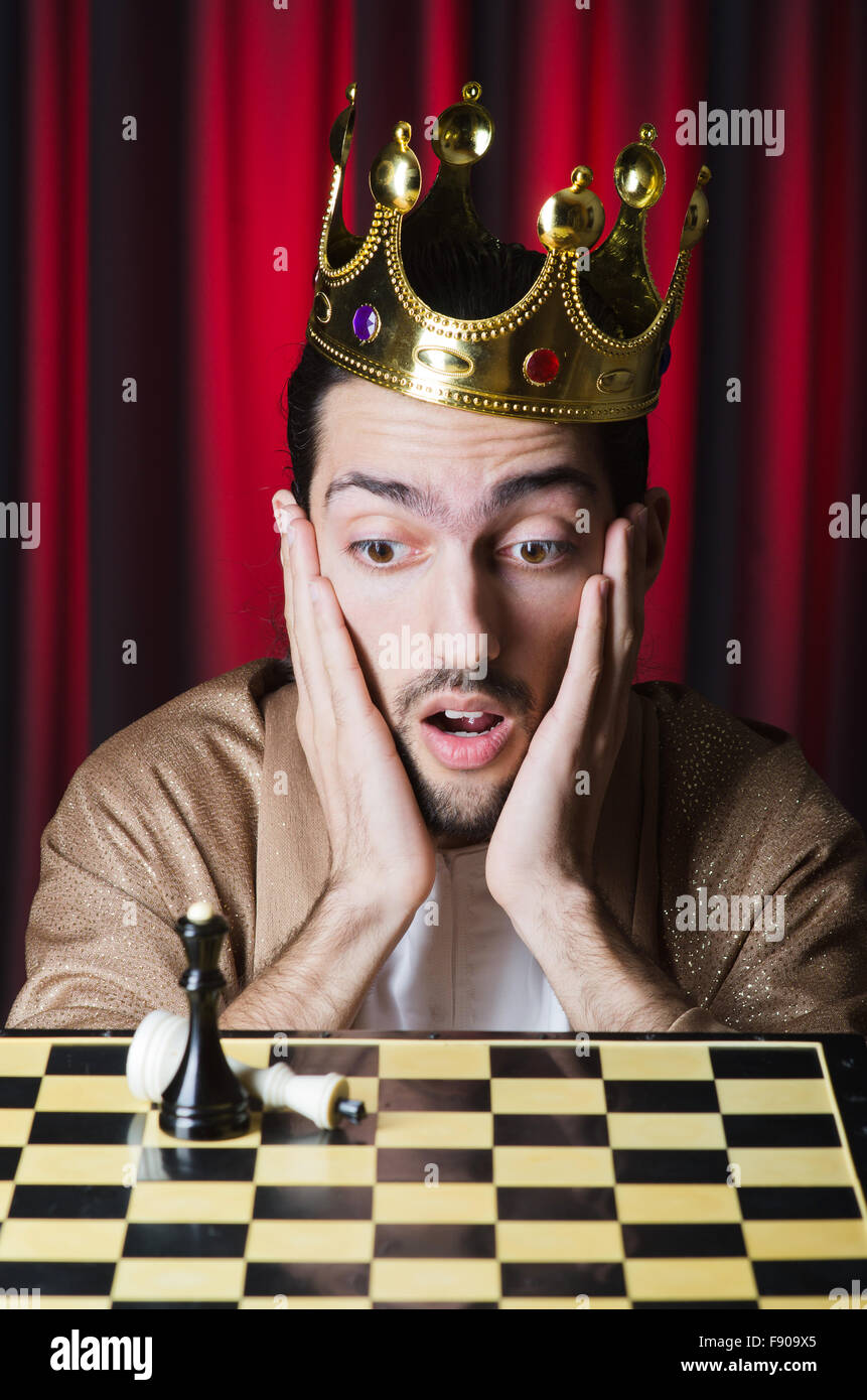 Chess player playing his game Stock Photo - Alamy