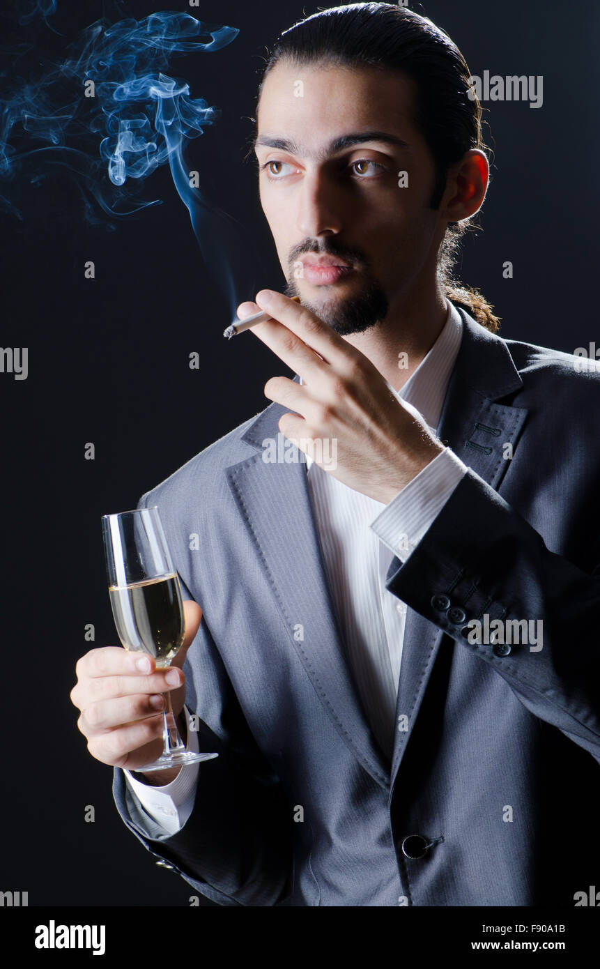 Man tasting wine in glass Stock Photo - Alamy