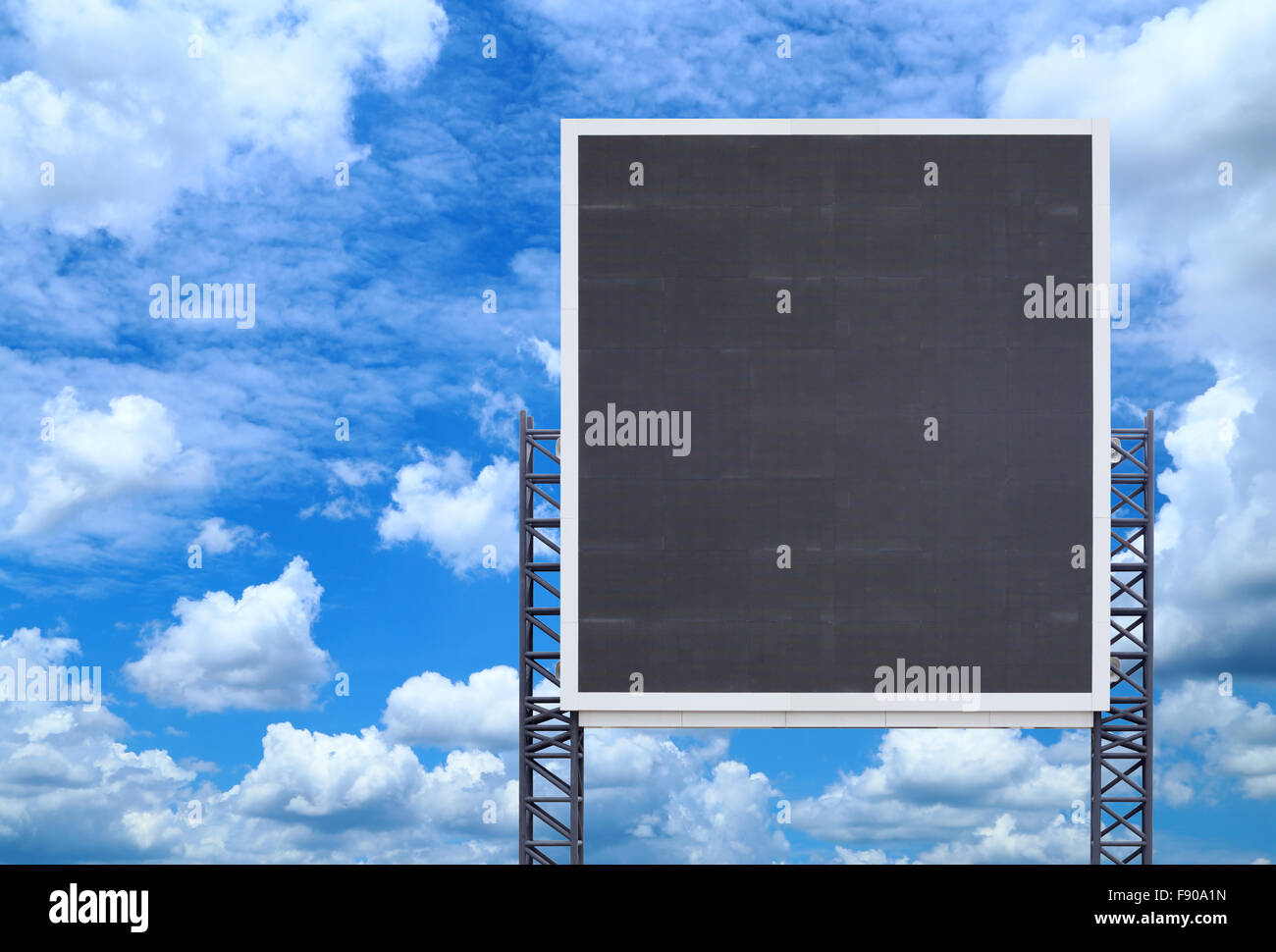 large sign board with blue sky background Stock Photo - Alamy