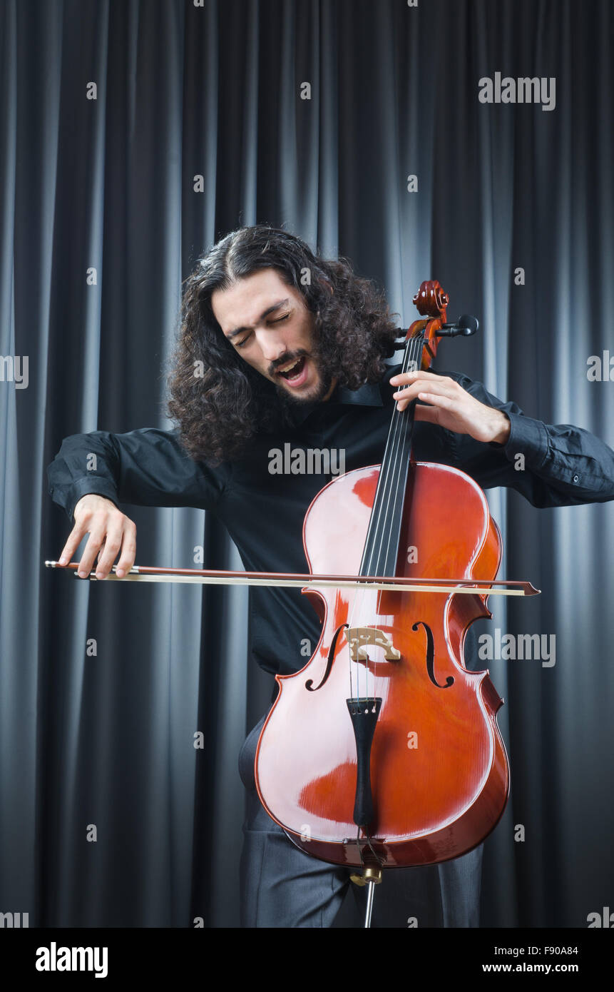 Man playing the cello Stock Photo - Alamy
