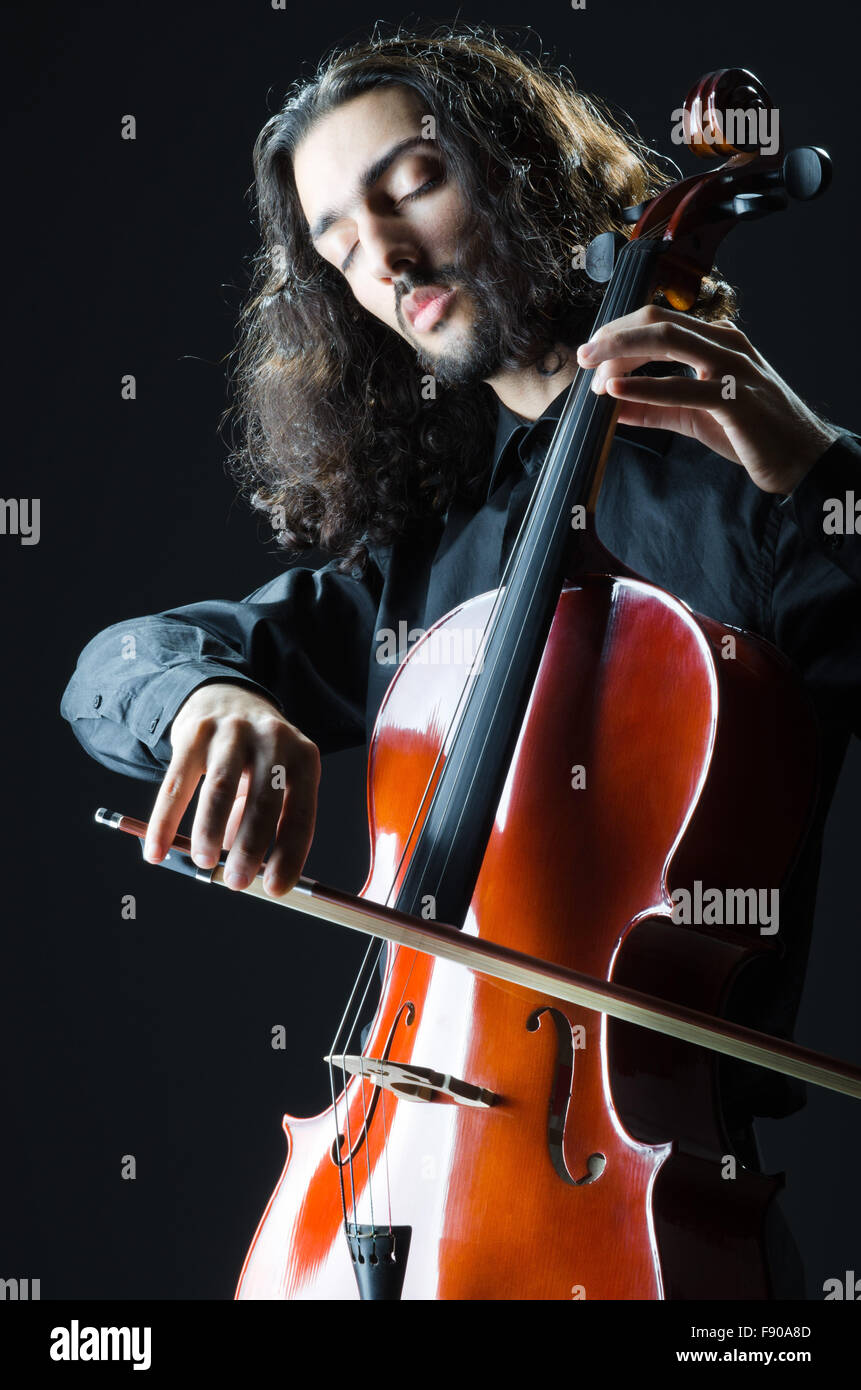 Man playing the cello Stock Photo - Alamy