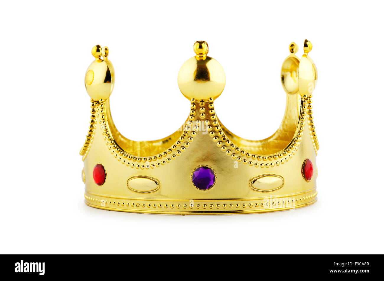 Gold crown isolated on the white Stock Photo - Alamy