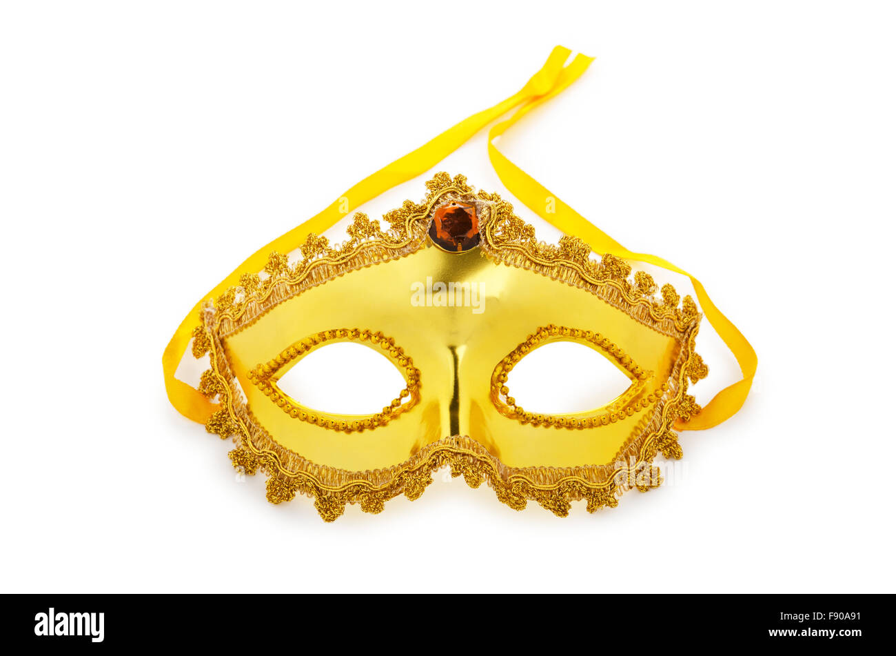 Golden mask isolated on the white Stock Photo - Alamy