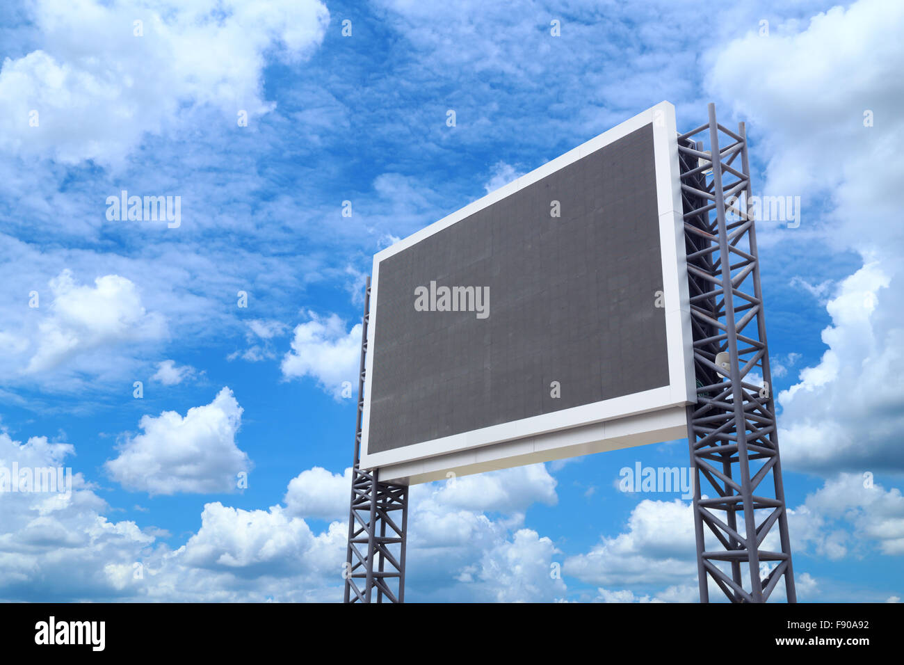 large sign board with blue sky background Stock Photo - Alamy