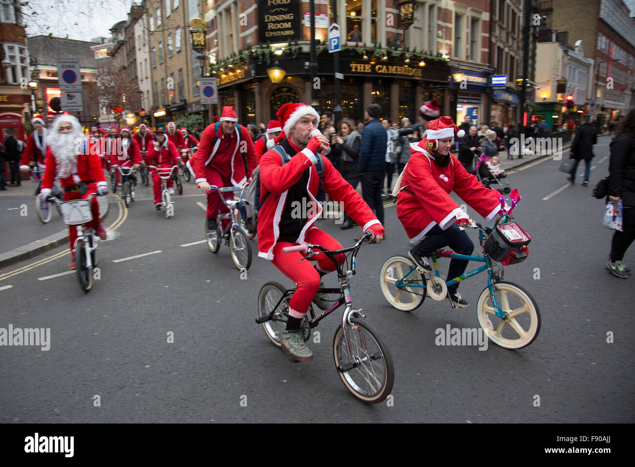 London, UK. 12th December, 2015. Members of Old School BMX Life on the ...