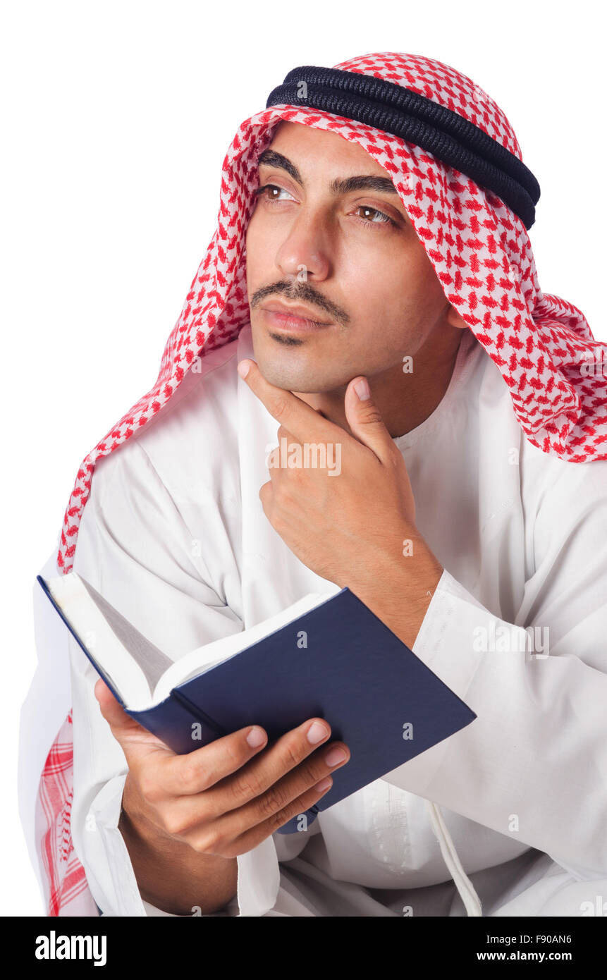 Arab man praying on white Stock Photo - Alamy