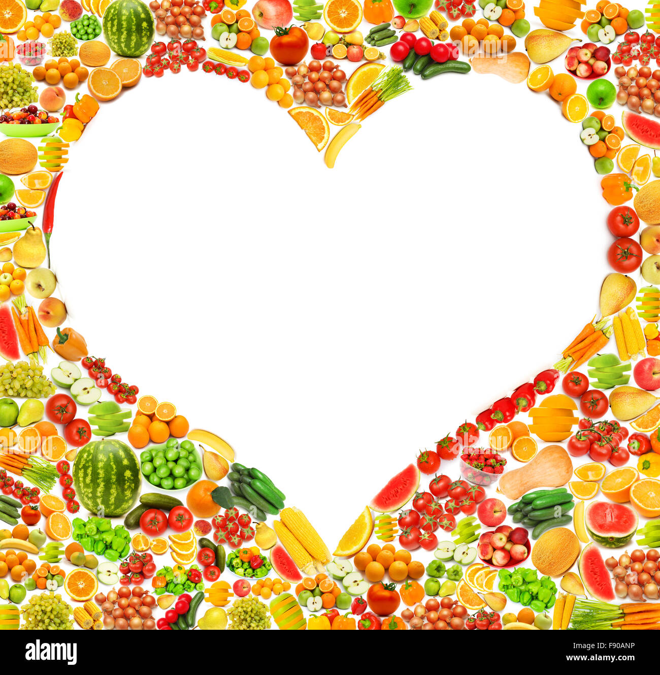Silhoette made from various fruits and vegetables Stock Photo - Alamy