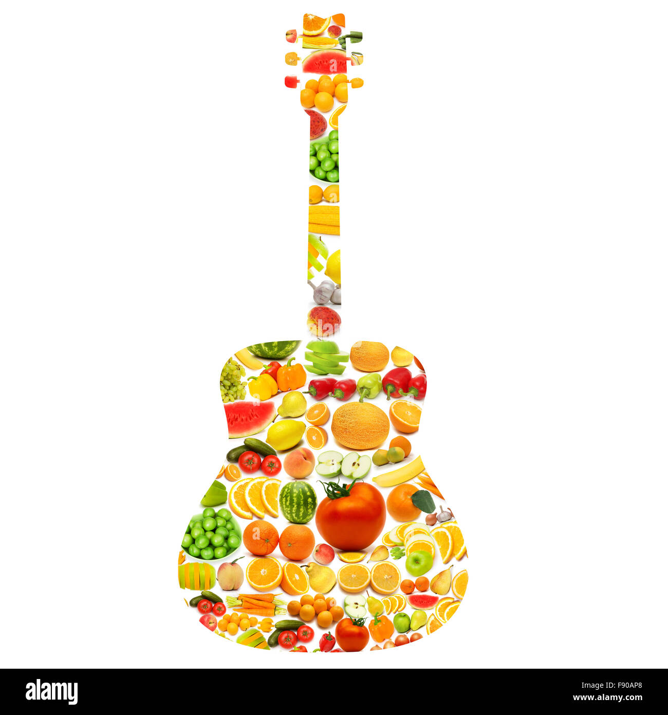 Silhoette made from various fruits and vegetables Stock Photo - Alamy