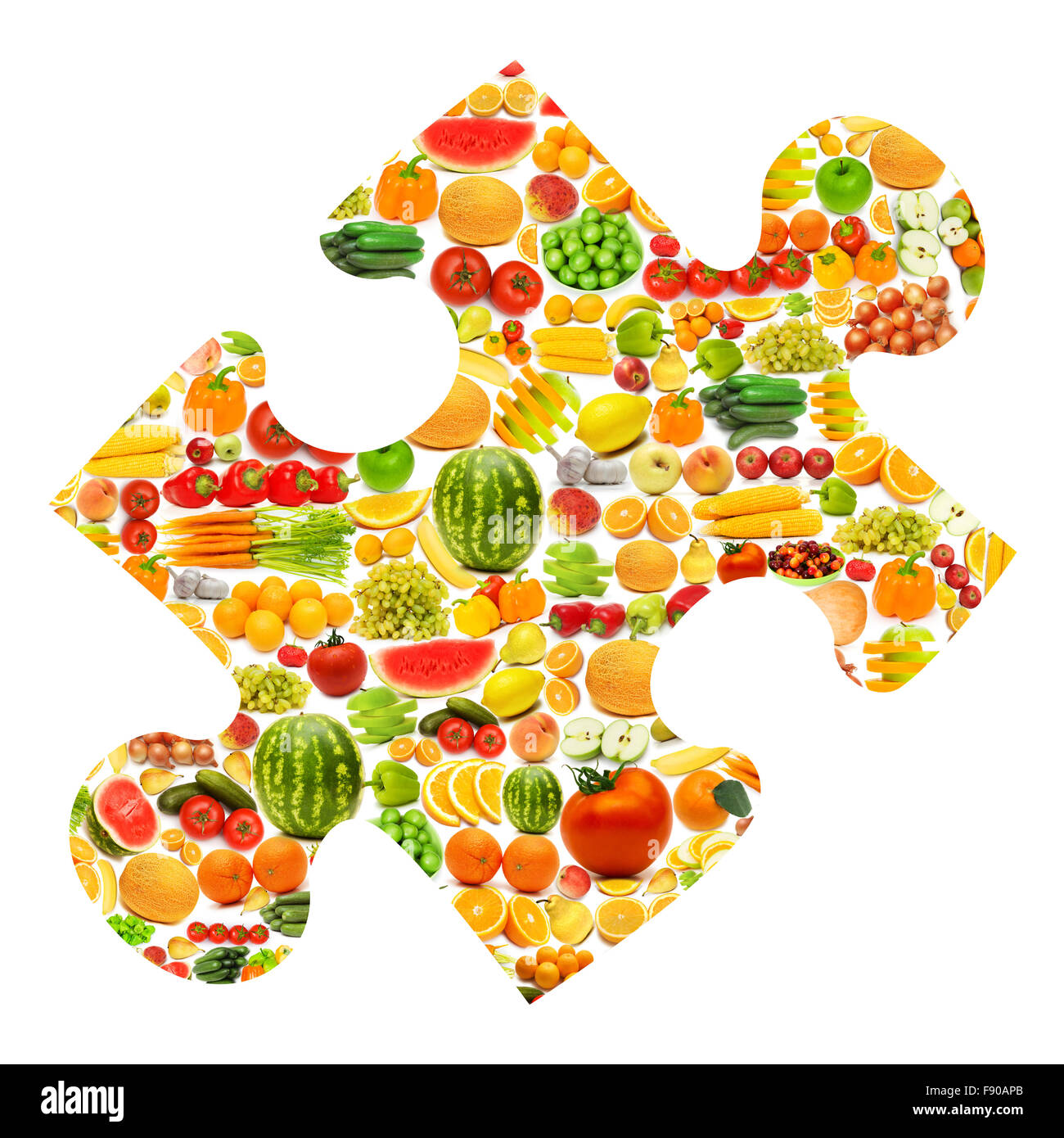 Silhoette made from various fruits and vegetables Stock Photo - Alamy