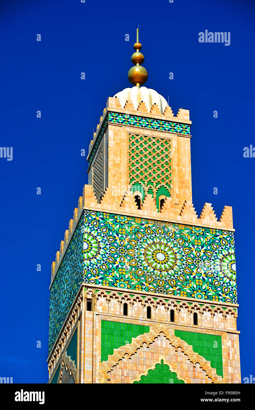Casablanca Morocco Hassan II Mosque tower detail Stock Photo - Alamy