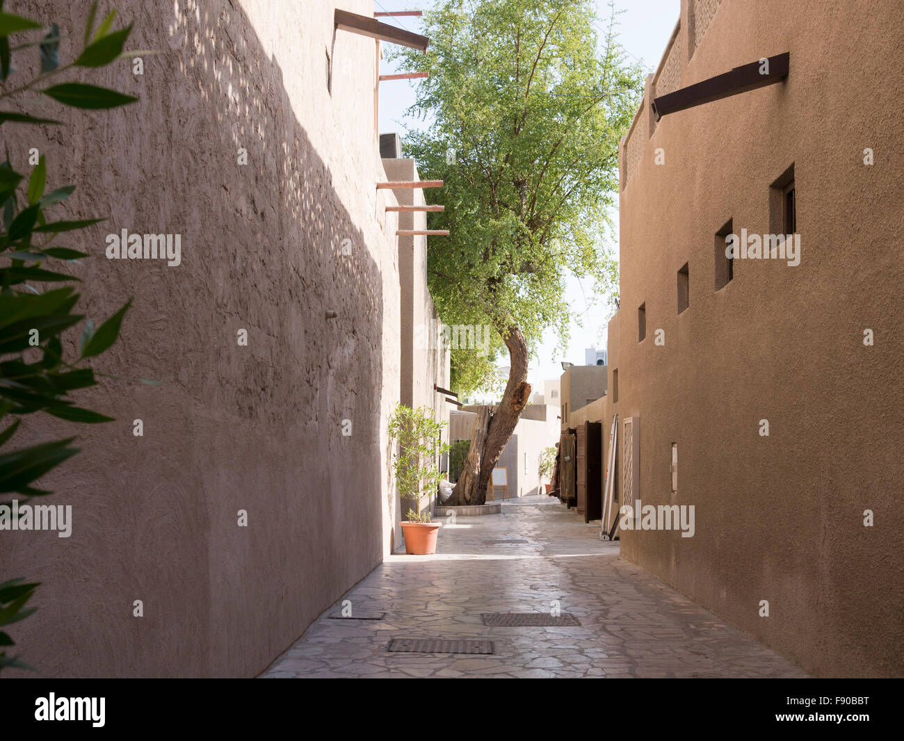 Islamic architecture details in Dubai heritage area; Bastakia, Bur ...