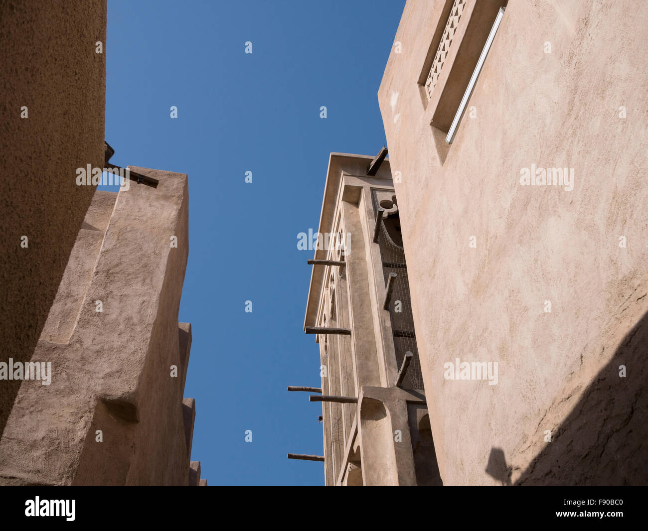Islamic architecture details in Dubai heritage area; Bastakia, Bur ...
