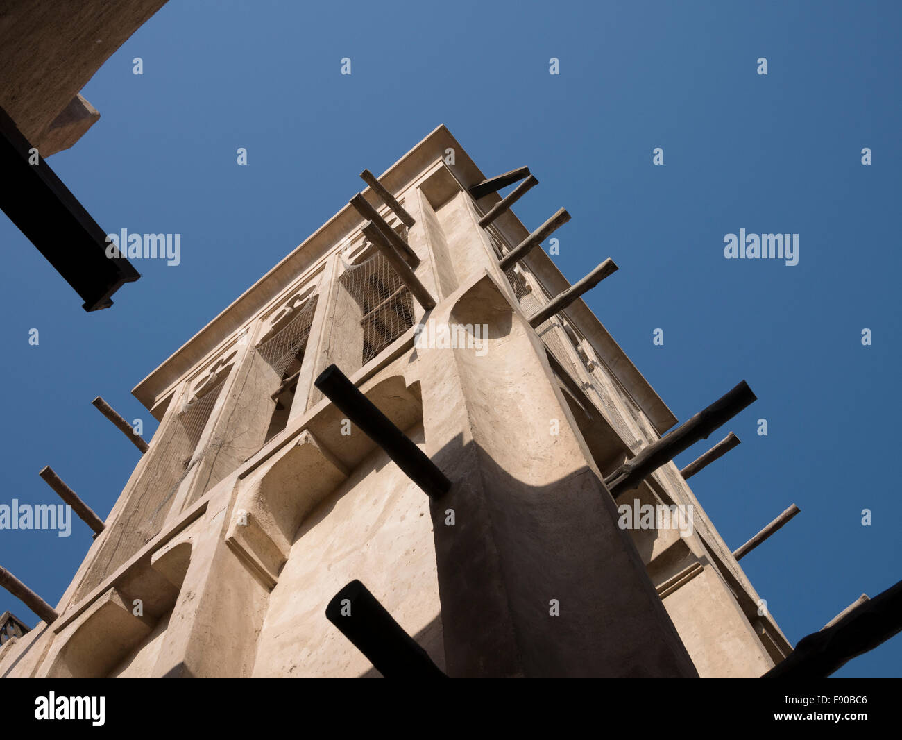 Islamic architecture details in Dubai heritage area; Bastakia, Bur ...