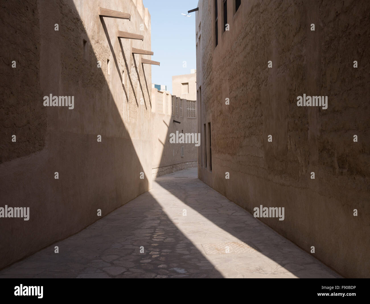 Islamic architecture details in Dubai heritage area; Bastakia, Bur ...