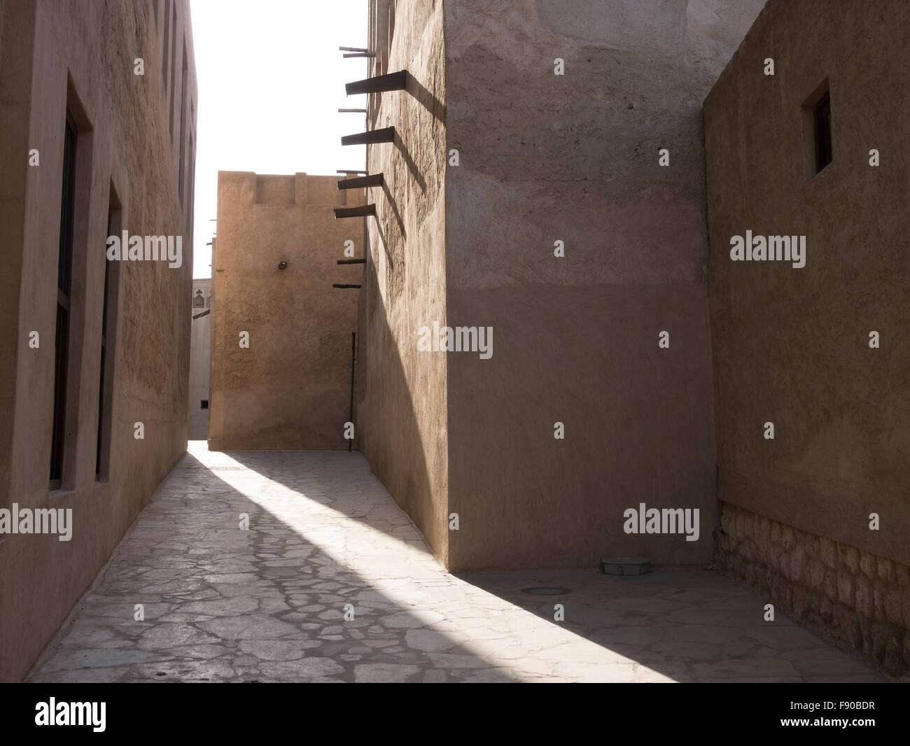 Islamic architecture details in Dubai heritage area; Bastakia, Bur ...