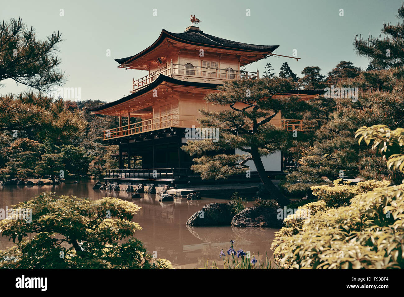 Kinkaku-ji temple with historical building in Kyoto, Japan Stock Photo ...