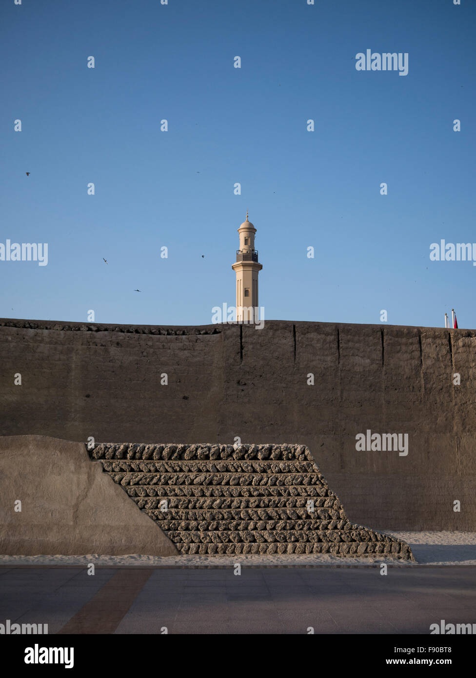 Islamic architecture details in Dubai heritage area; Bastakia, Bur ...