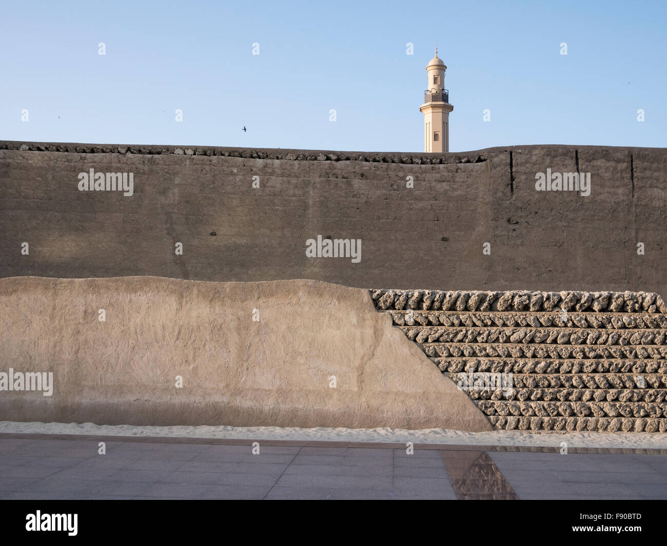 Islamic architecture details in Dubai heritage area; Bastakia, Bur ...