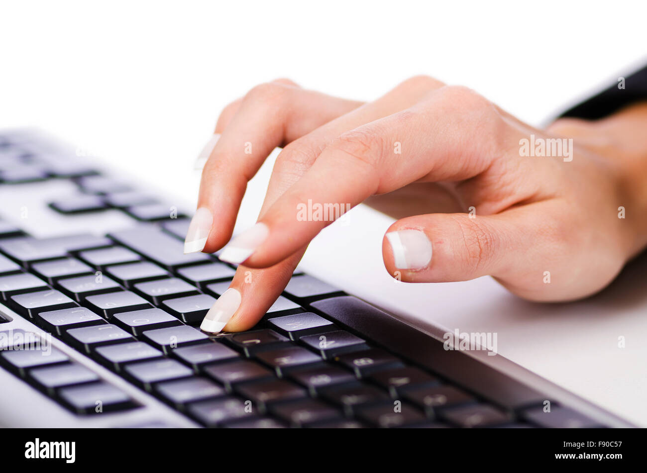 Hands working on the keyboard Stock Photo - Alamy