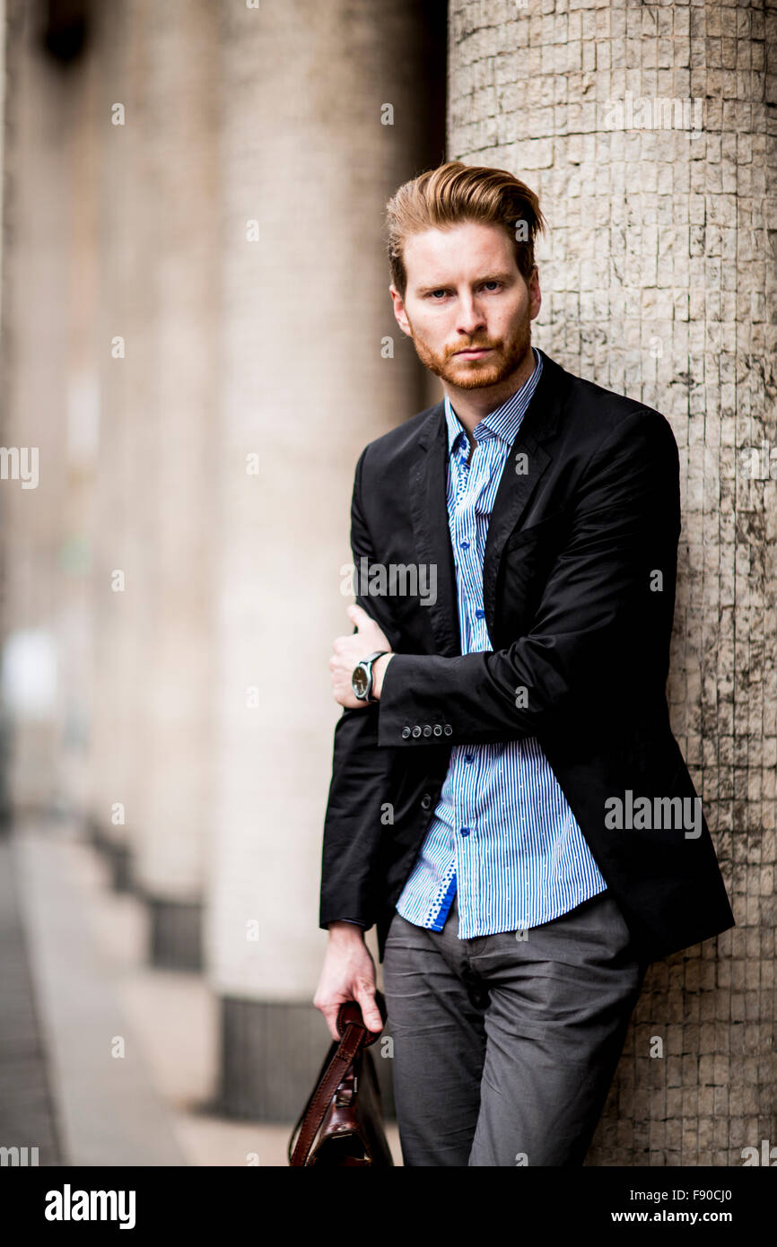 Young red hair man outdoors Stock Photo - Alamy